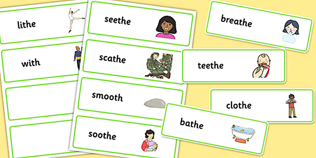 Final Voiced 'th' Sound Word Cards (teacher made) - Twinkl