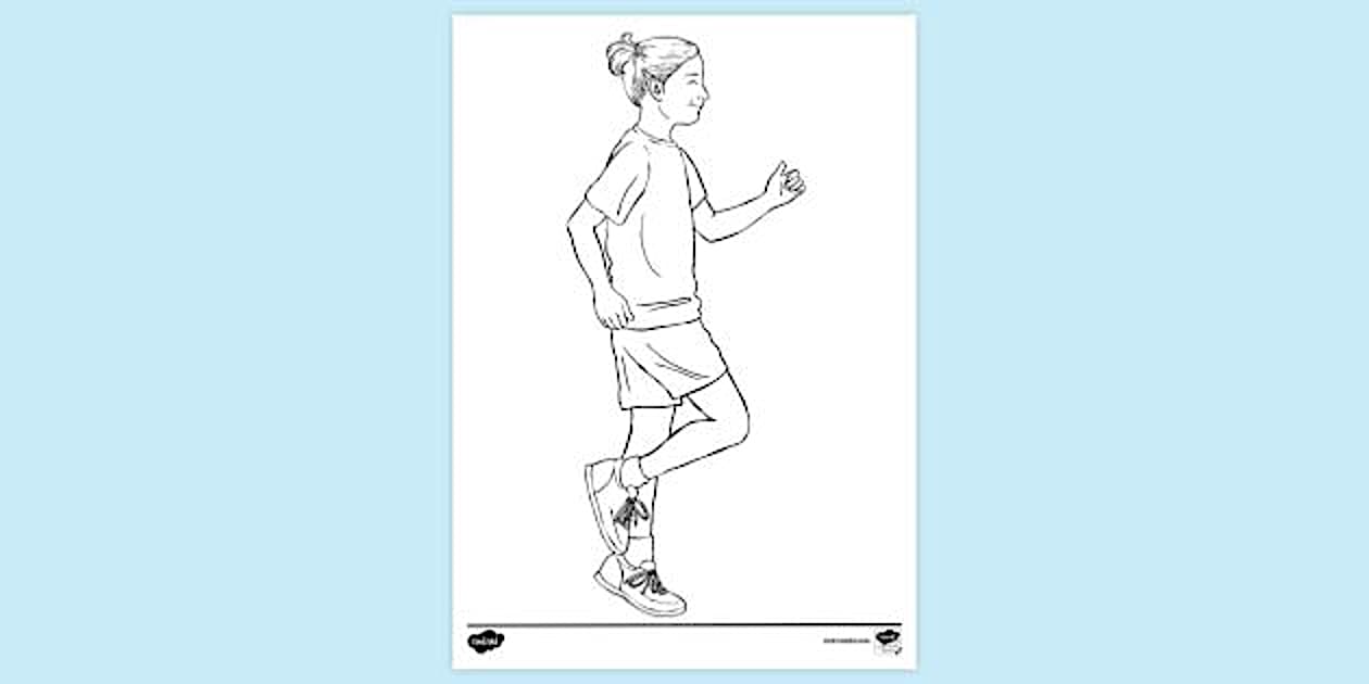 Skipping Girl PE Kit Colouring Sheet | Colouring Sheets