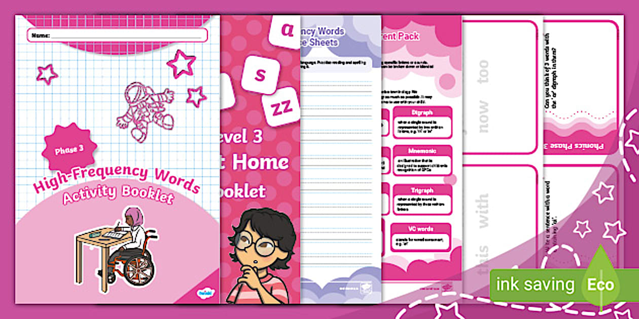 Phonics Phase 3 Learning at Home Activity Pack for Parents
