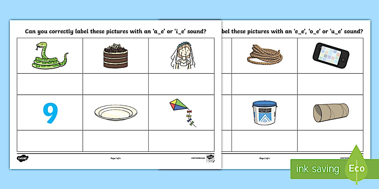 Split digraph activities | Phase 5 Worksheets | Twinkl