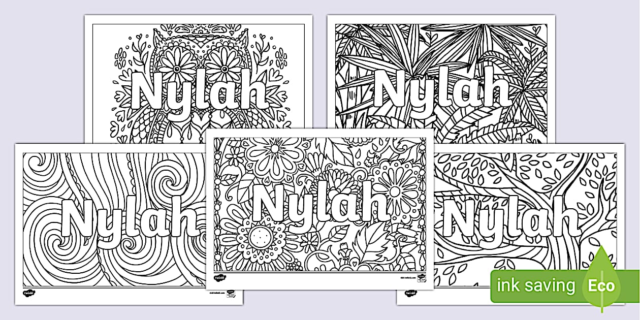 Nylah Mindfulness Name Colouring Activity (Teacher-Made)