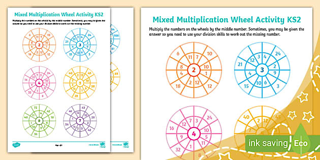 Mixed Multiplication Wheel Activity KS2 (teacher made)