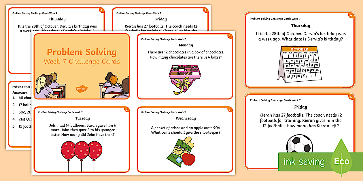 Week 7 - Problem Solving - Challenge Cards - Twinkl