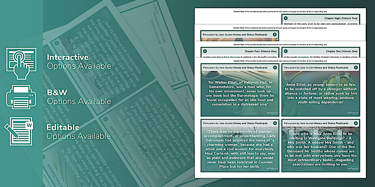 Persuasion Revision: Money and Status Flashcards - Twinkl