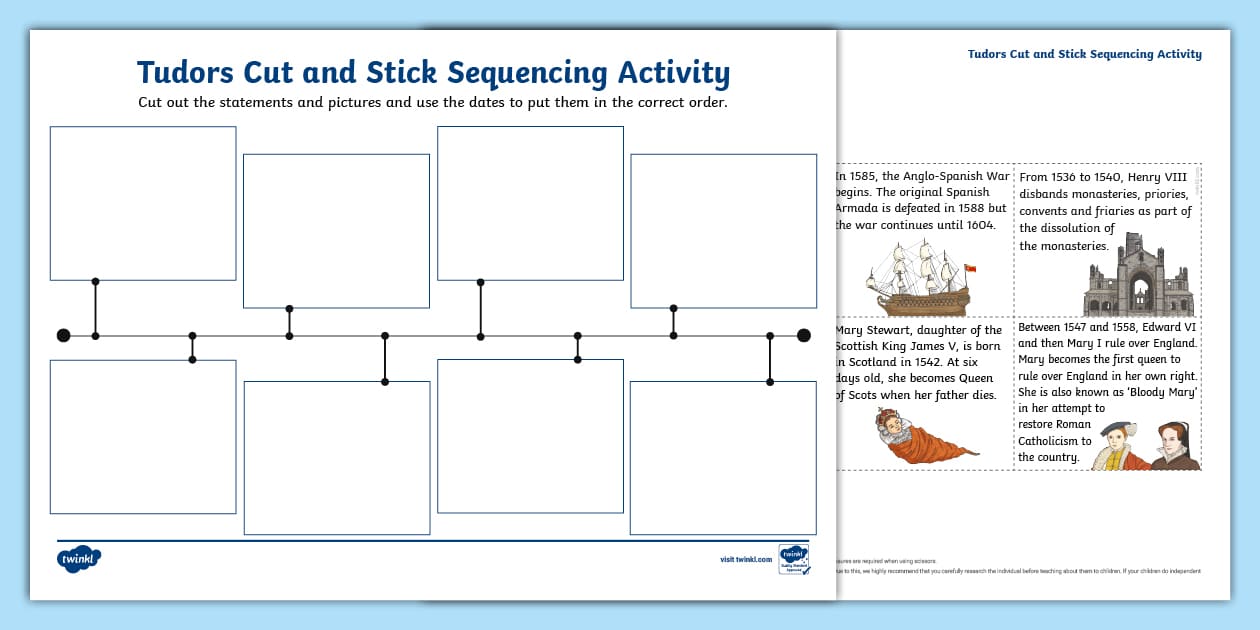 KS2 Tudors Cut and Stick Sequencing Activity (teacher made)