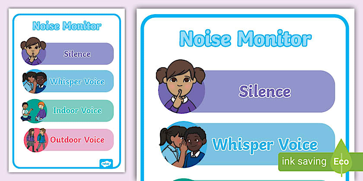 Cursive Noise Monitor Display Poster (teacher made) - Twinkl