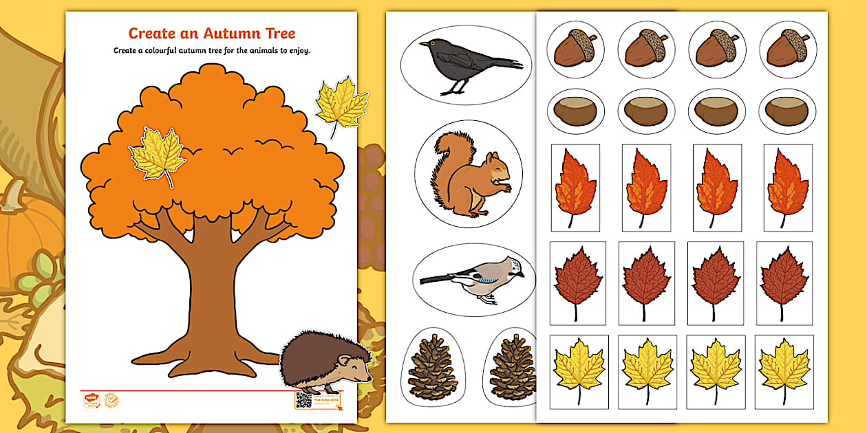 Autumn Tree Cutting Skills Activity | Twinkl - Twinkl