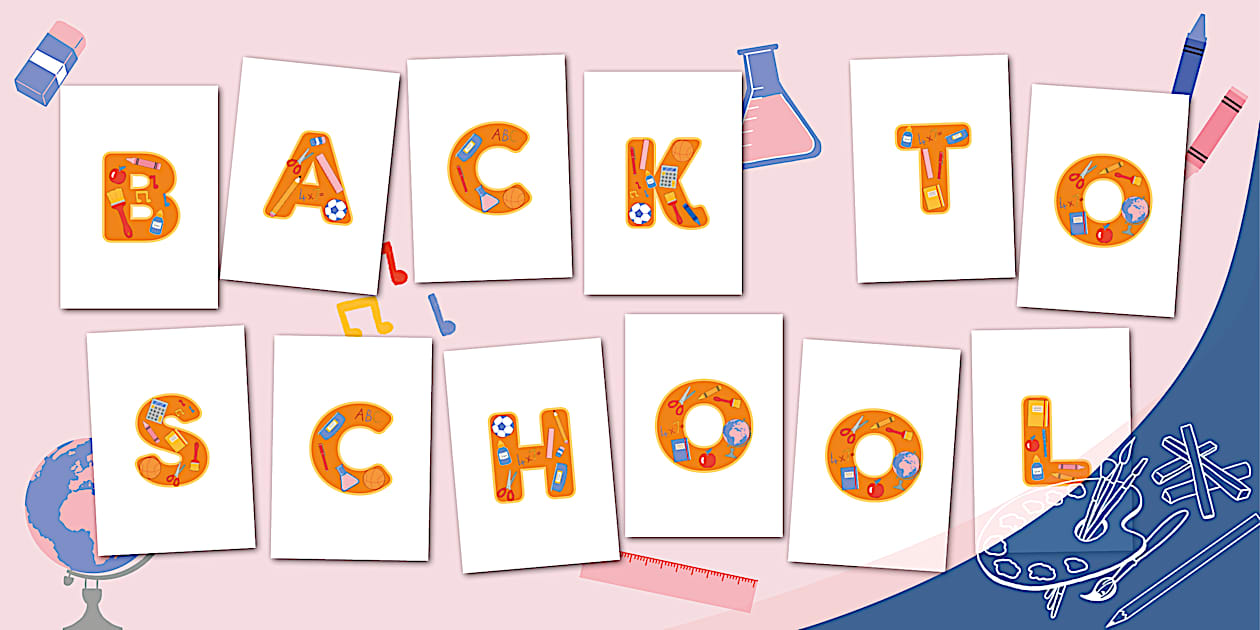 Upper Case Alphabet Back to School Letters Posters Pack