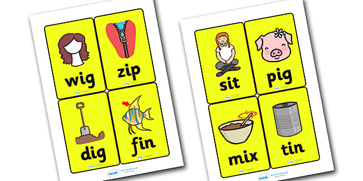 CVC Word Cards I for Visually Impaired (teacher made)