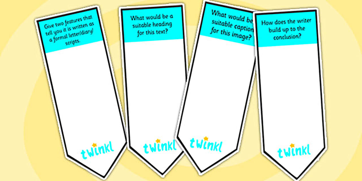 AF4 Guided Reading Question Bookmarks (teacher made)