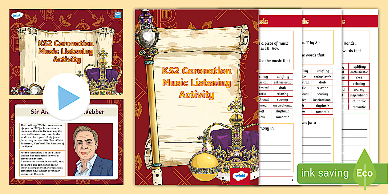 👉 KS2 Coronation Music Listening Activity (teacher made)