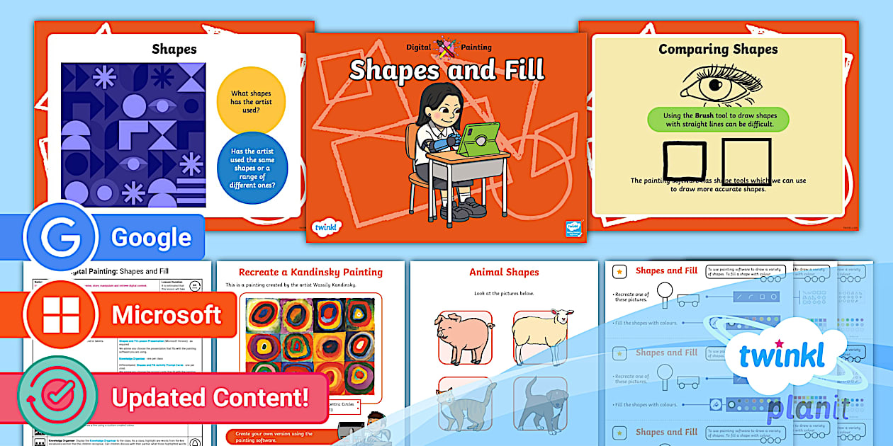 Computing: Digital Painting:Shapes and Fill: Year 1 Lesson 3