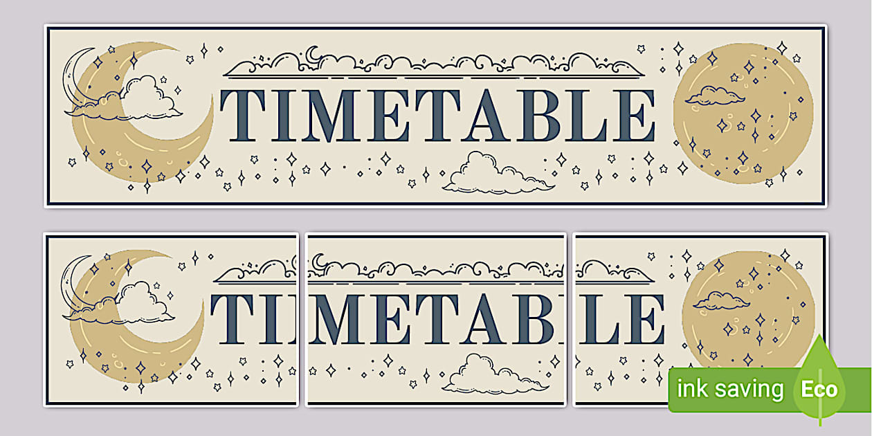 Celestial Theme Timetable Display Banner (teacher made)