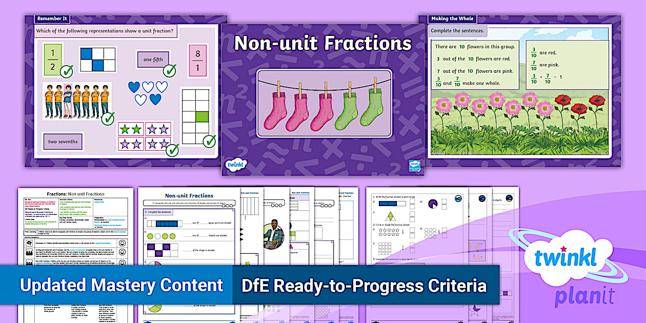 Y3 Non-unit Fractions Planit Maths Lesson 2 (teacher made)