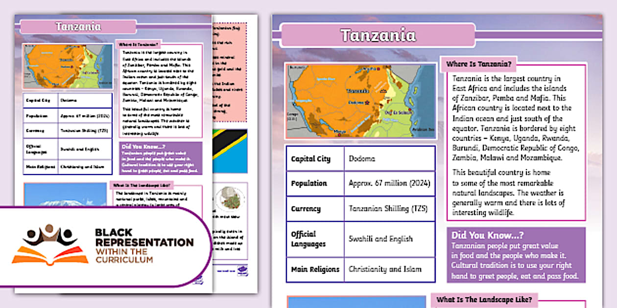 KS2 Tanzania Information Sheet (teacher made) - Twinkl
