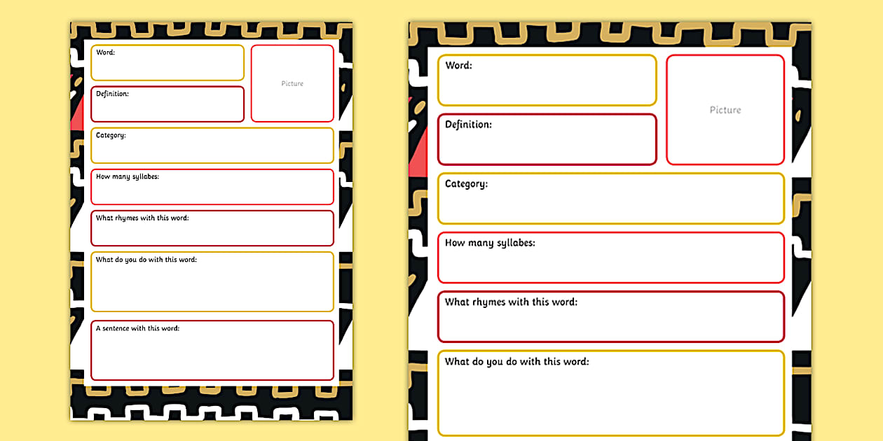 Vocabulary Map (teacher made) - Twinkl
