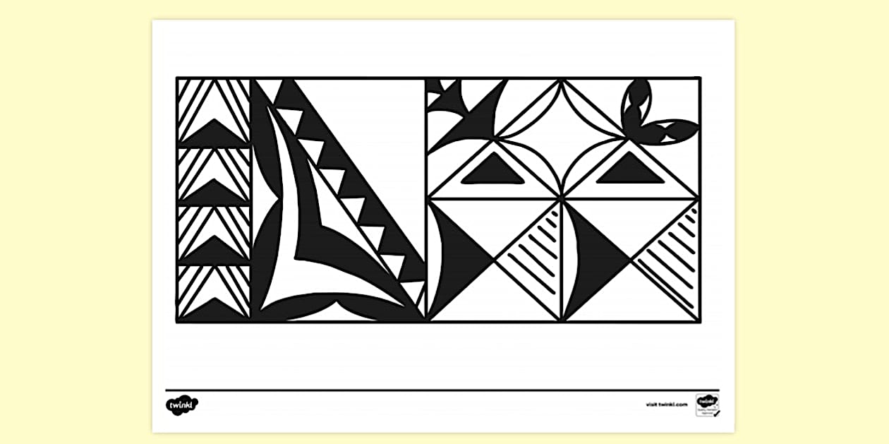 Trochus Shell Siapo Patterns Colouring | Colouring Sheets