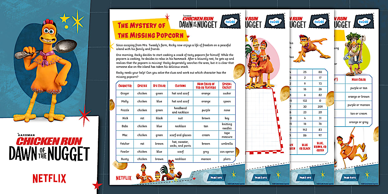 FREE! - Chicken Run: Dawn of the Nugget Missing Popcorn Math Mystery
