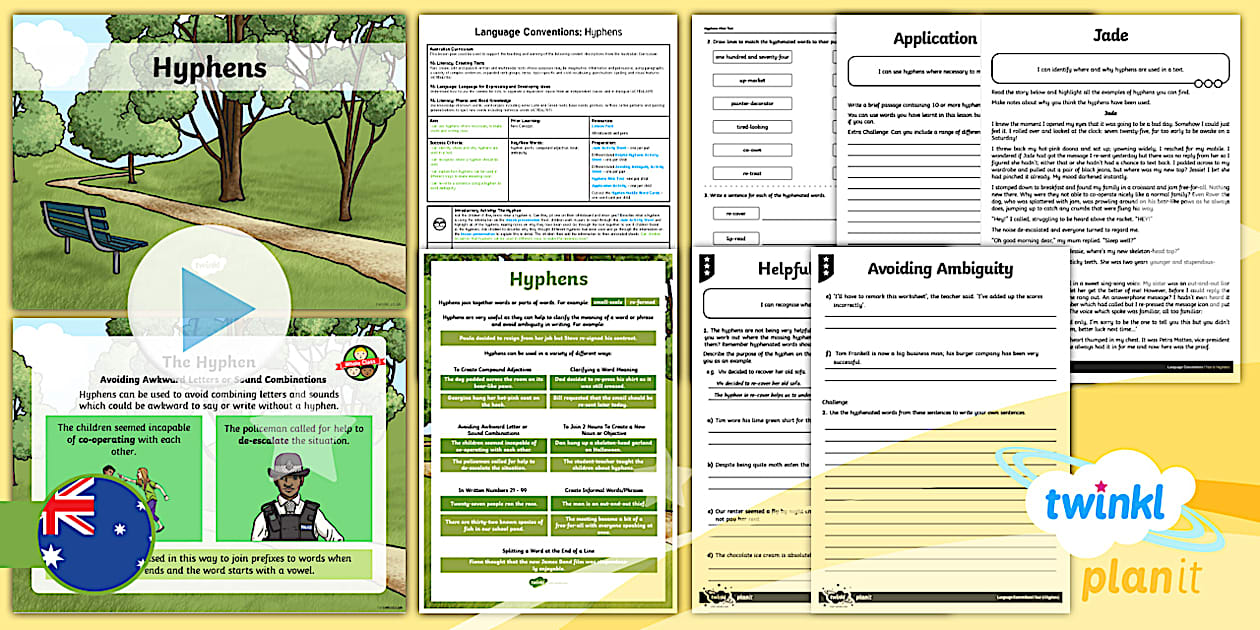 Year 6 Language Conventions Hyphens Lesson (Teacher-Made)
