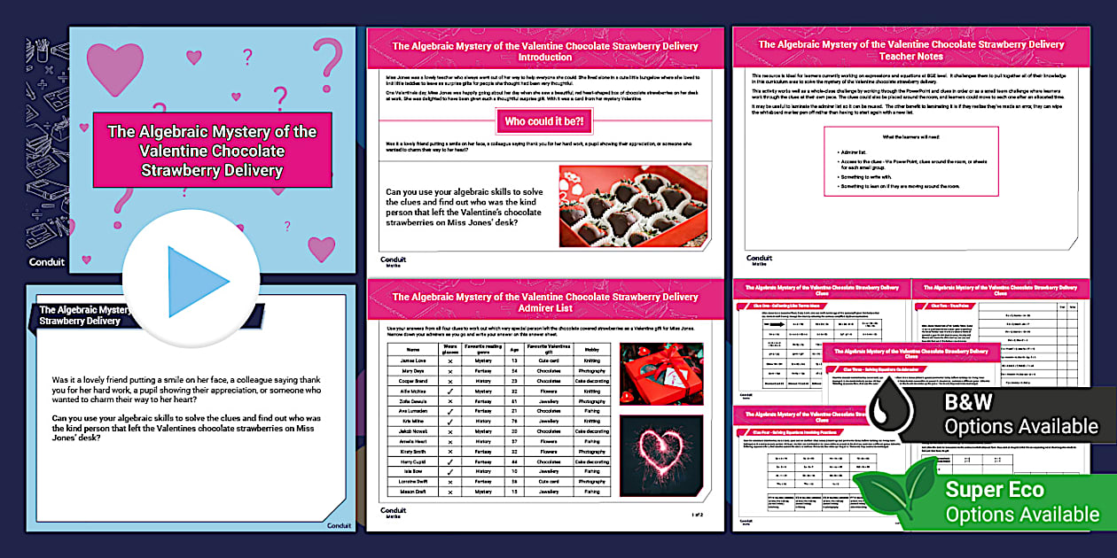 Algebraic Mystery of the Valentine Chocolate Strawberries