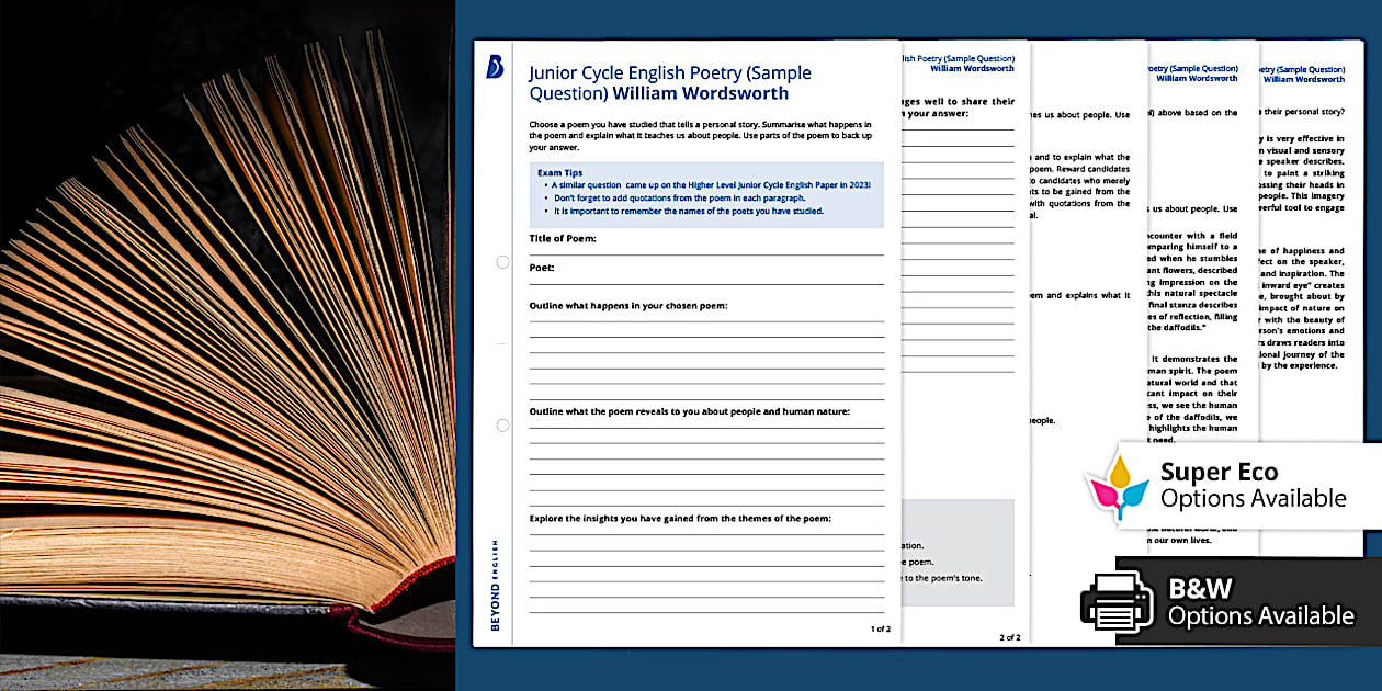 Junior Cycle Sample Poetry - Twinkl Ireland Resources