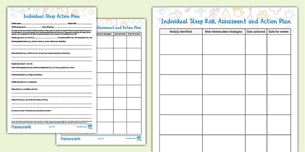Individual Sleep and Action Plan (teacher made) - Twinkl