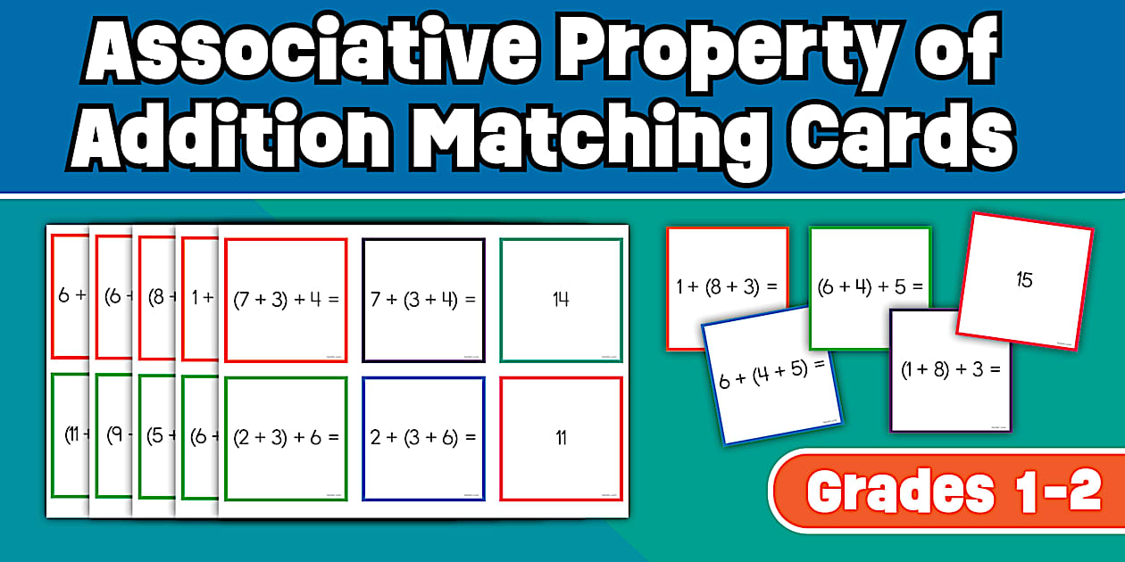 Associative Property of Addition Matching Cards