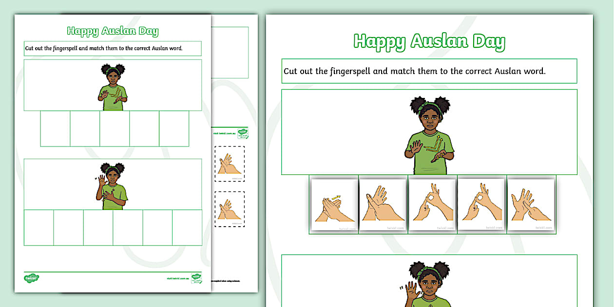 Auslan Day Cut and Paste - Fingerspell