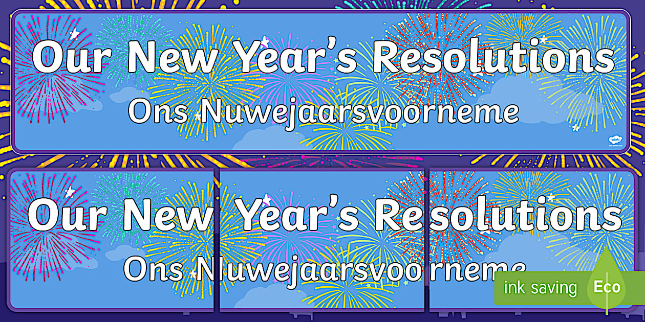 Foundation Phase Life Skills Term 1 New Year's Resolutions Display Banner