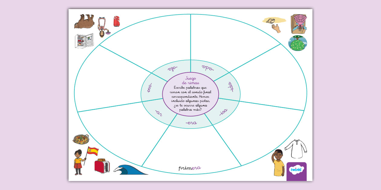 Folio giratorio: Juego de rimas (Teacher-Made) - Twinkl