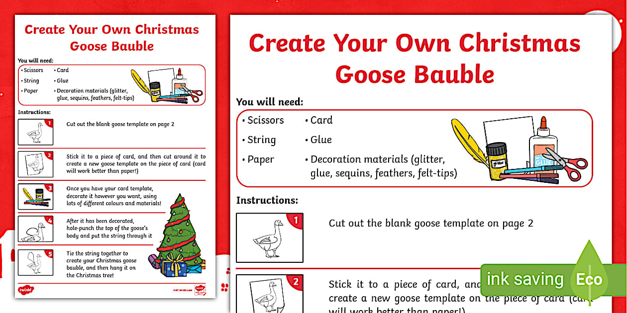 Christmas Goose - Primary Resources (teacher made) - Twinkl