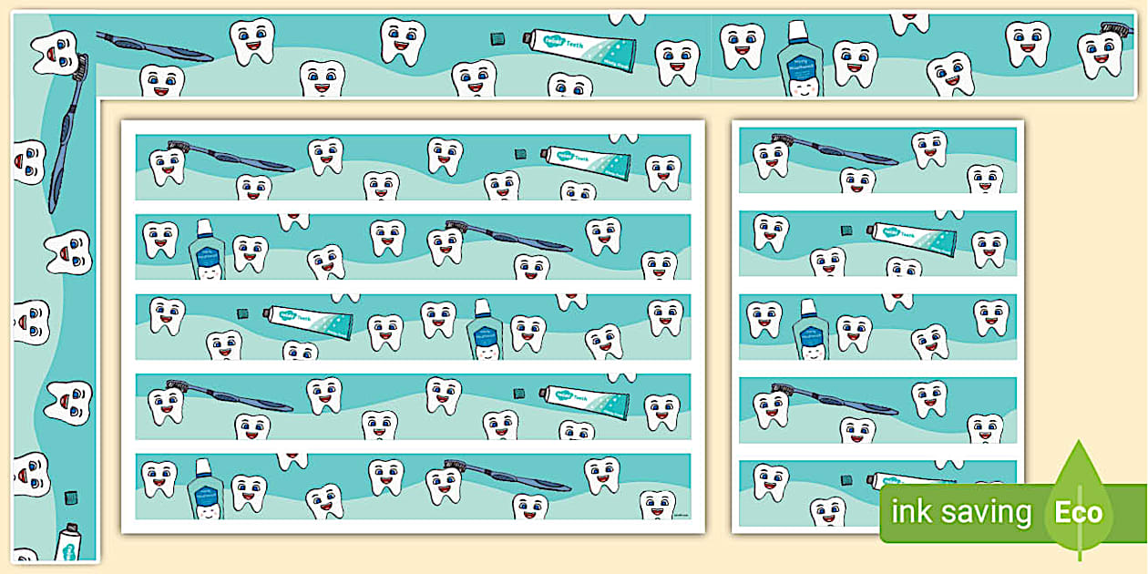 Brushing Teeth Display Borders (Teacher-Made) - Twinkl