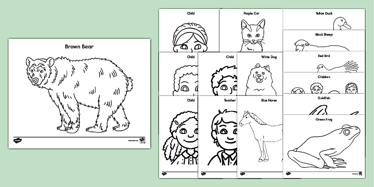 Coloring Sheets to Support Teaching on Brown Bear, Brown Bear