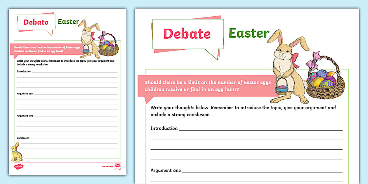 Easter Eggs Debate Writing Frame (teacher made) - Twinkl