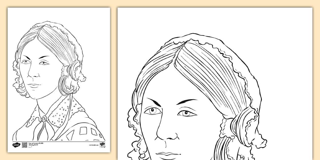 Florence Nightingale Colouring | Colouring Sheets - Twinkl