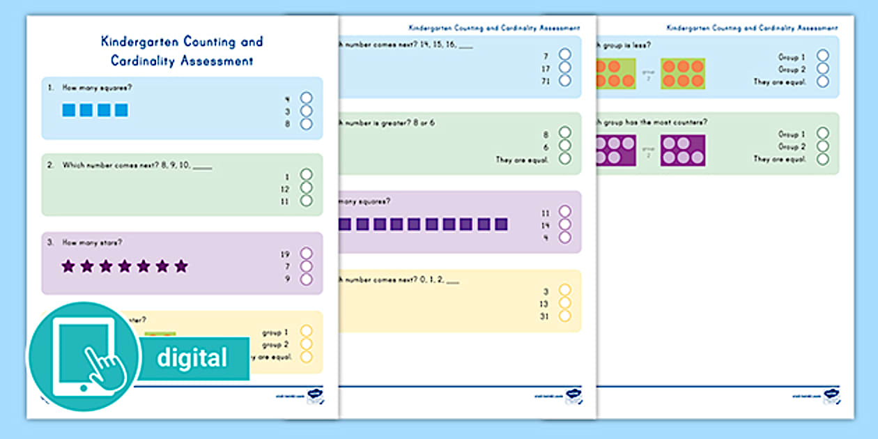 Kindergarten Counting and Cardinality Assessment - Twinkl