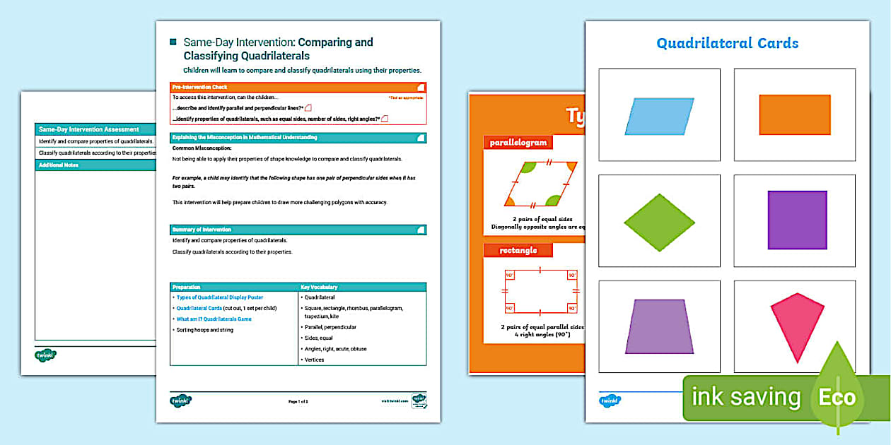 👉 Y4 Maths Intervention: Comparing and Classifying Quadrilaterals