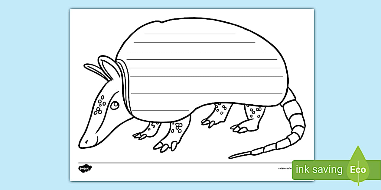 Armadillo Writing Template (teacher made) - Twinkl