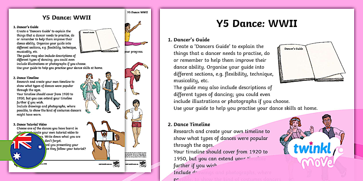 Year 5 Dance: WWII Home Learning Tasks (teacher made)