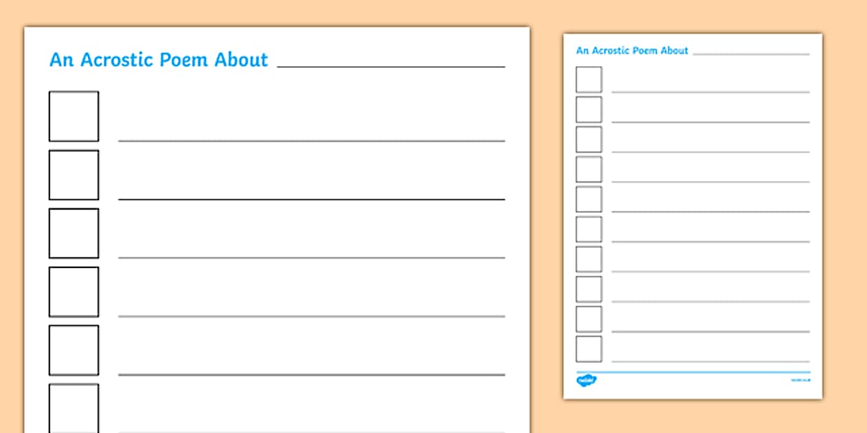 Editable Acrostic Poem - All About Me Poem Template - Twinkl