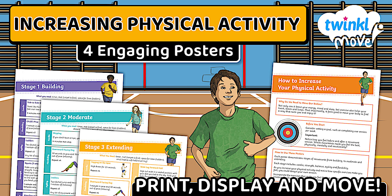 Increasing Physical Activity Posters (teacher made) - Twinkl