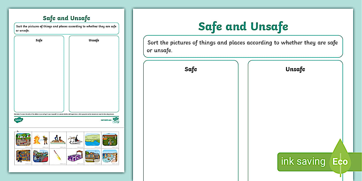 Safe and Unsafe Sorting Activity (teacher made) - Twinkl