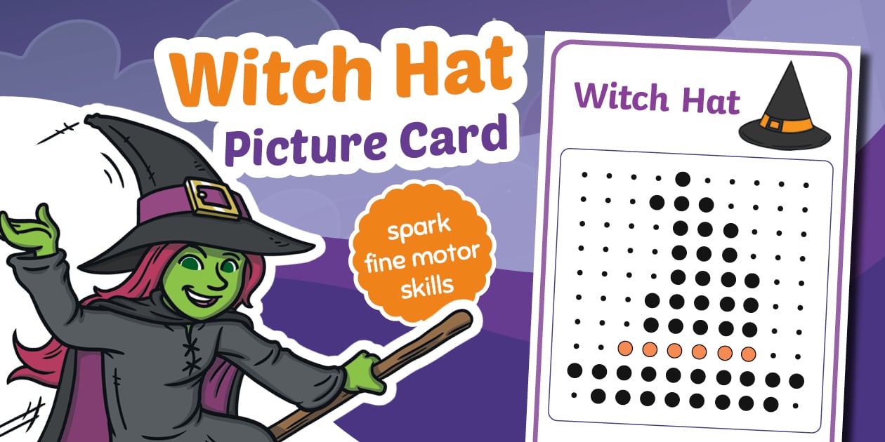 Witch Hat Pegboard Picture Card