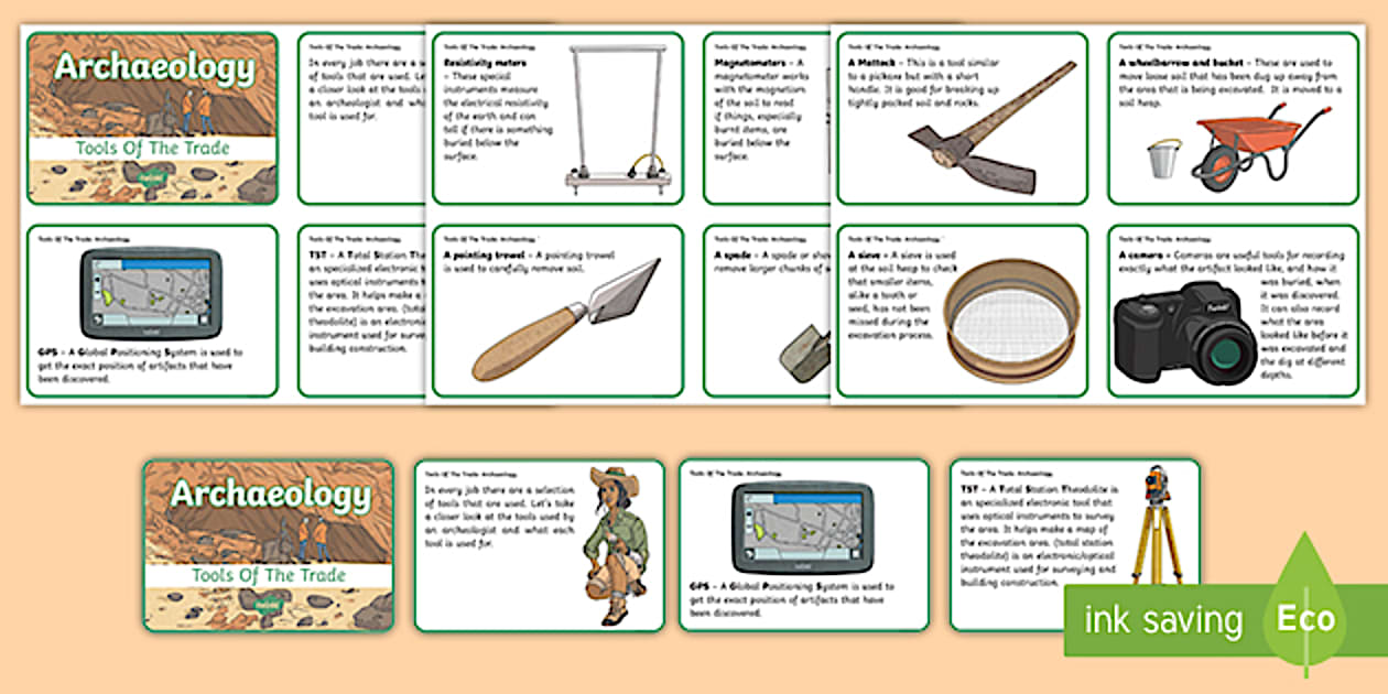 Tools Of The Trade: Archaeology Information Cards - Twinkl