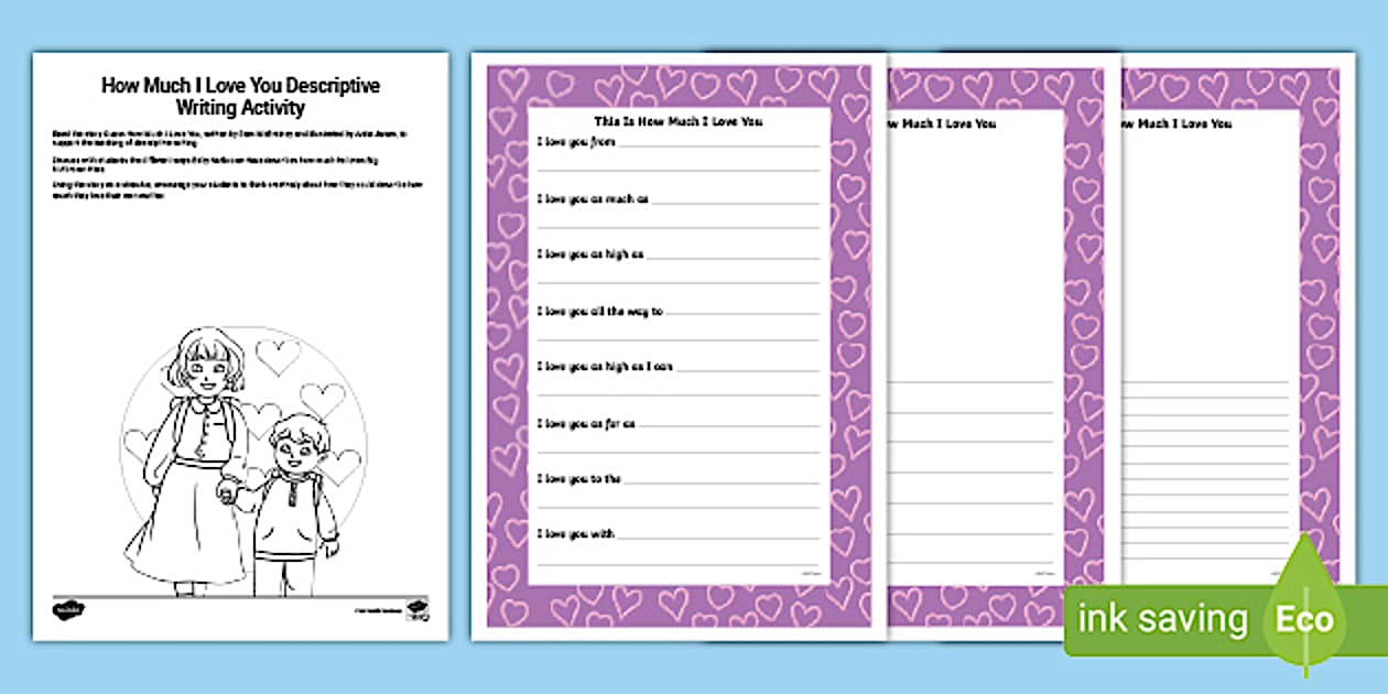 Guess How Much I Love You Descriptive Writing Activity