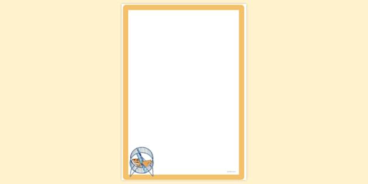 Simple Blank Hamster Wheel Page Border | Twinkl - Twinkl