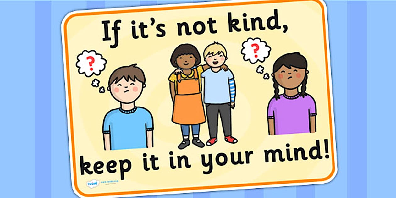 👉 If Its Not Kind Keep It In Your Mind Display Poster - behaviour
