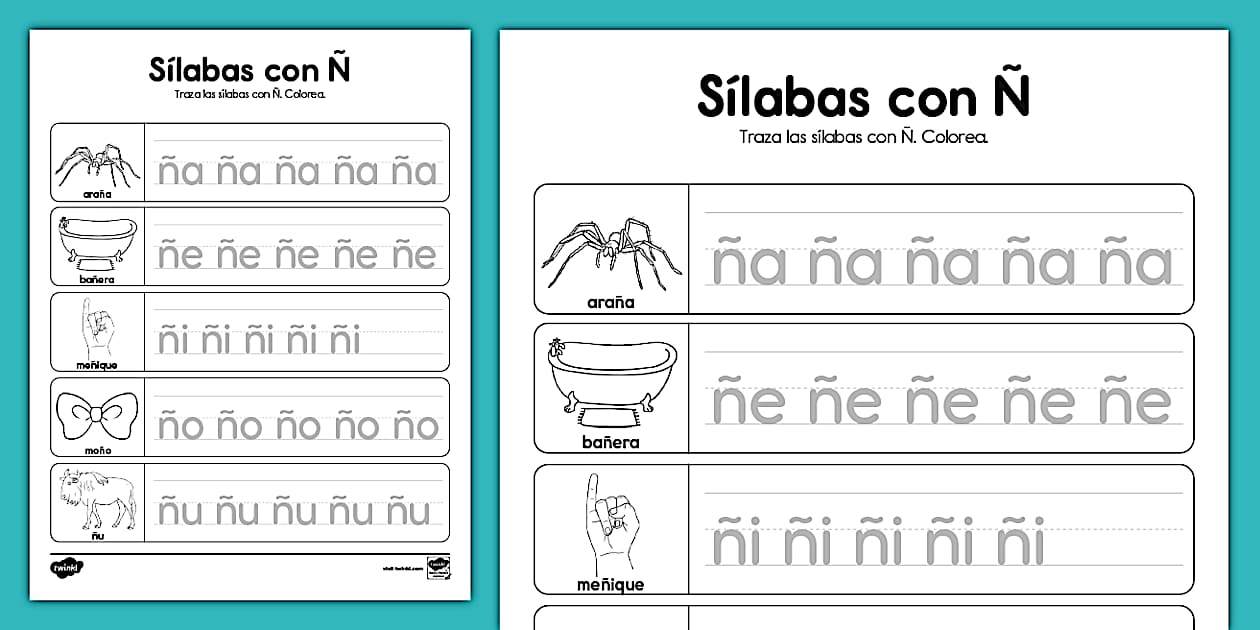 Actividad: Sílabas con Ñ (Hecho por educadores) - Twinkl