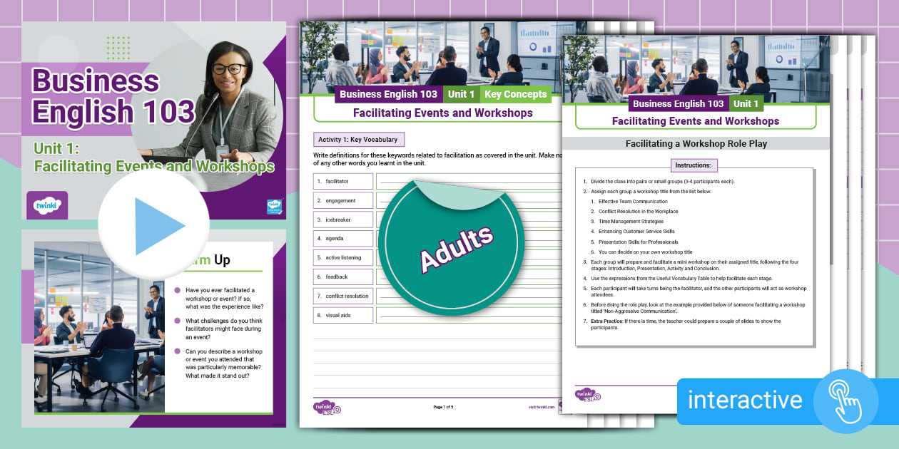 ESL Business English 103: Unit 1 (teacher made) - Twinkl