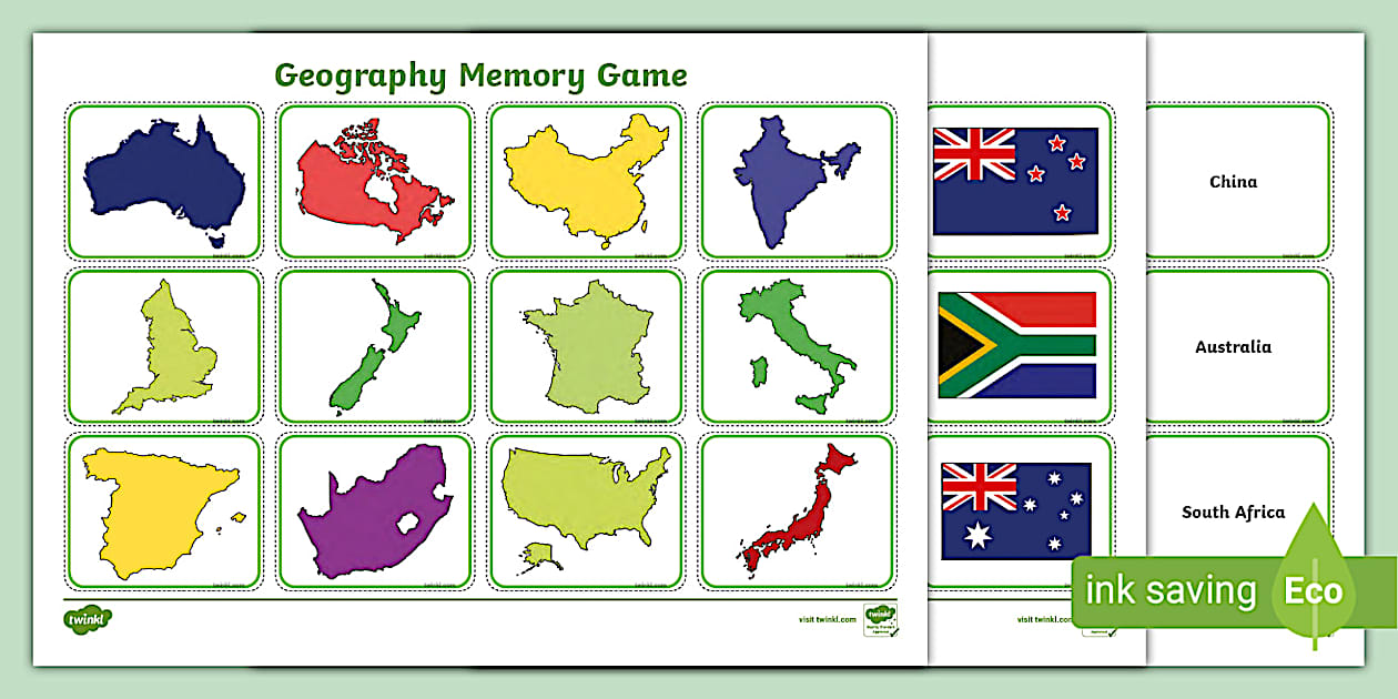 Geography Memory Game (Hecho por educadores) - Twinkl